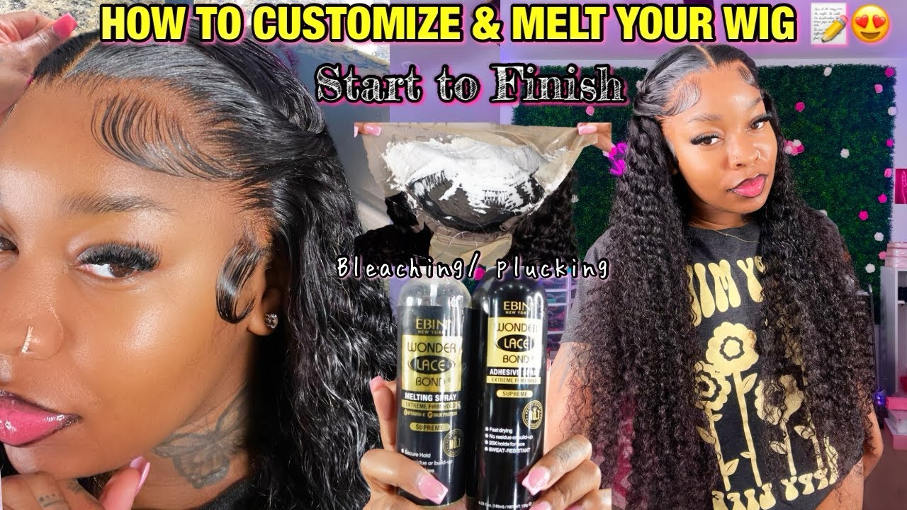 HOW TO CUSTOMIZE & MELT YOUR FRONTAL WIG | BLEACHING + PLUCKING ...