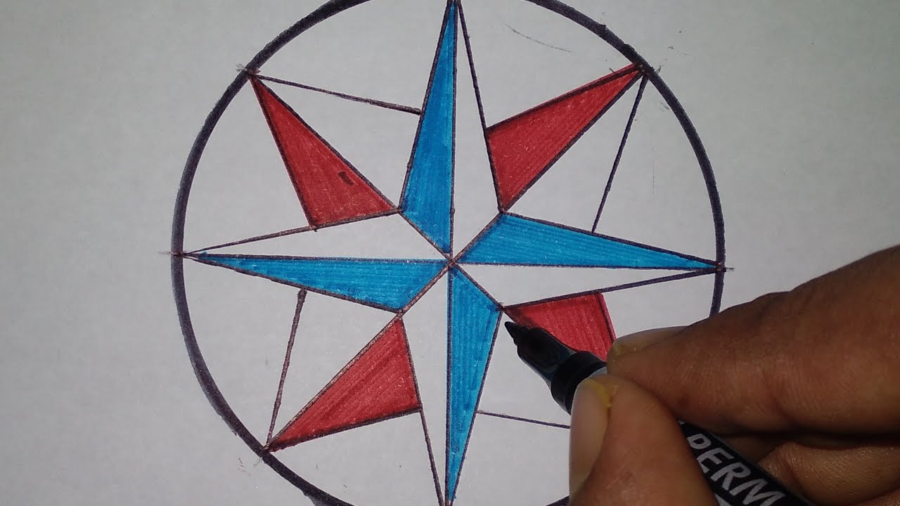 How To Draw Star in Circle Scenery| Drawing stars steps by ste.. # ...