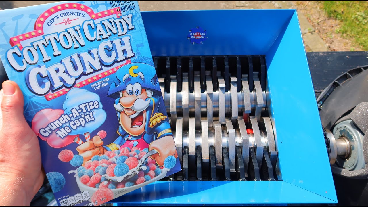 SHREDDING COTTON CANDY CRUNCH : Crushing Crunchy & Soft Things! - YouTube