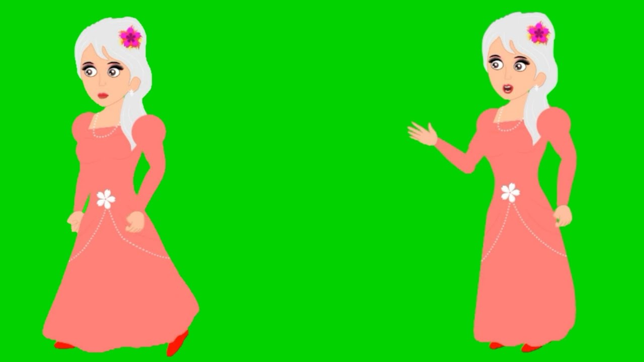 Green Screen Silver Hair Girl Cartoon Character Video/Girl Silver Hair ...