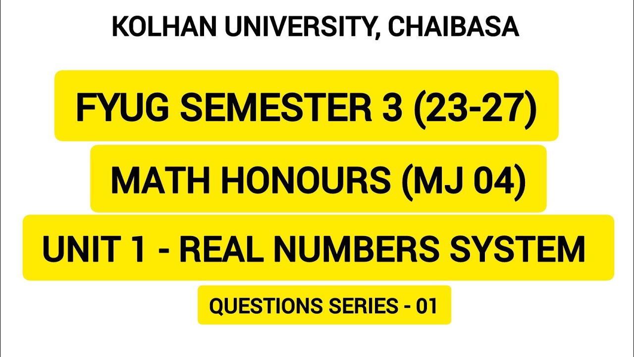 Semester 3 (23-27) | MJ 4 - unit 1 | questions series 1 #kolhan ...