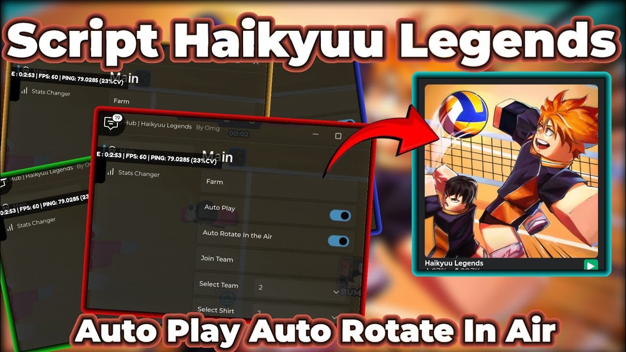 Haikyuu Legends Script Hack Auto Play, Auto Rotate In Air Set Stat Dive ...