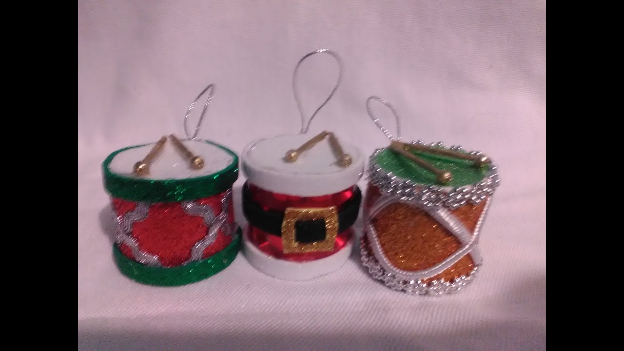Como hacer Tamborcitos decorativos para navidad - YouTube