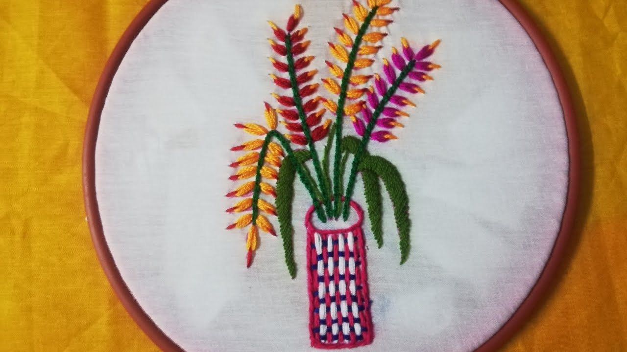 Hand embroidery . Beautiful hand embroidery design work. - YouTube