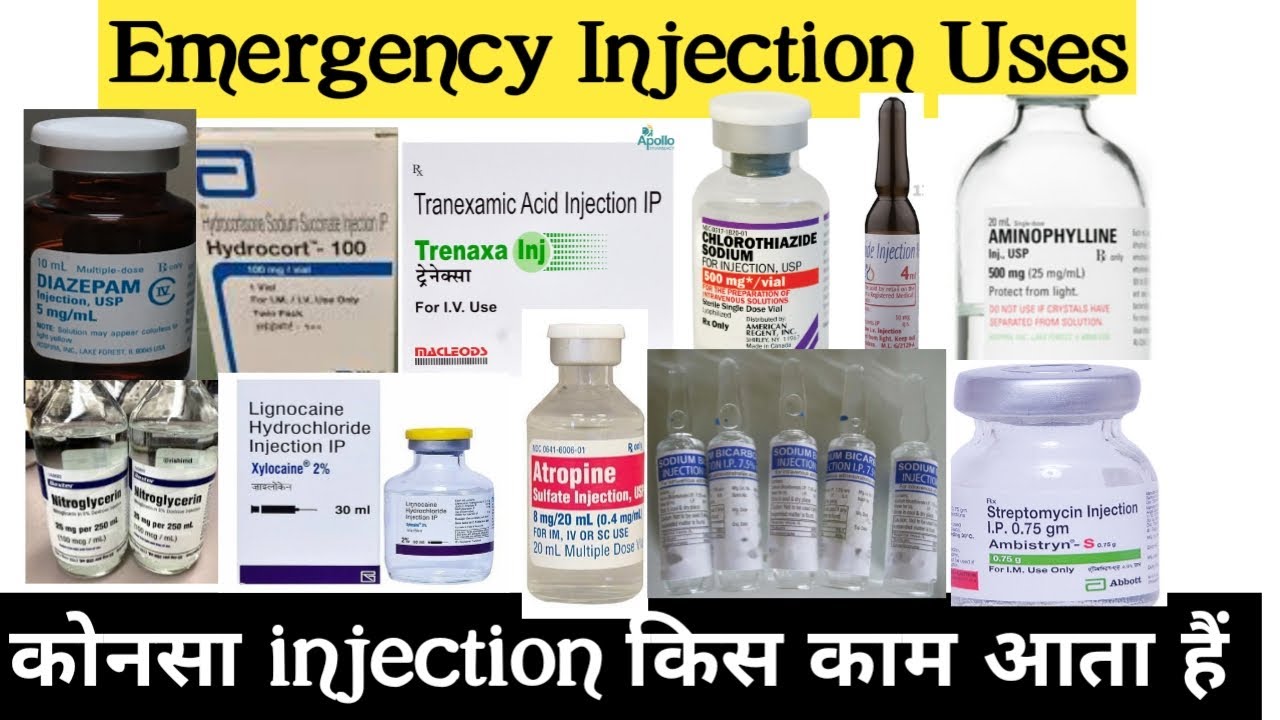 Emergency injection list / emergency drugs list - YouTube