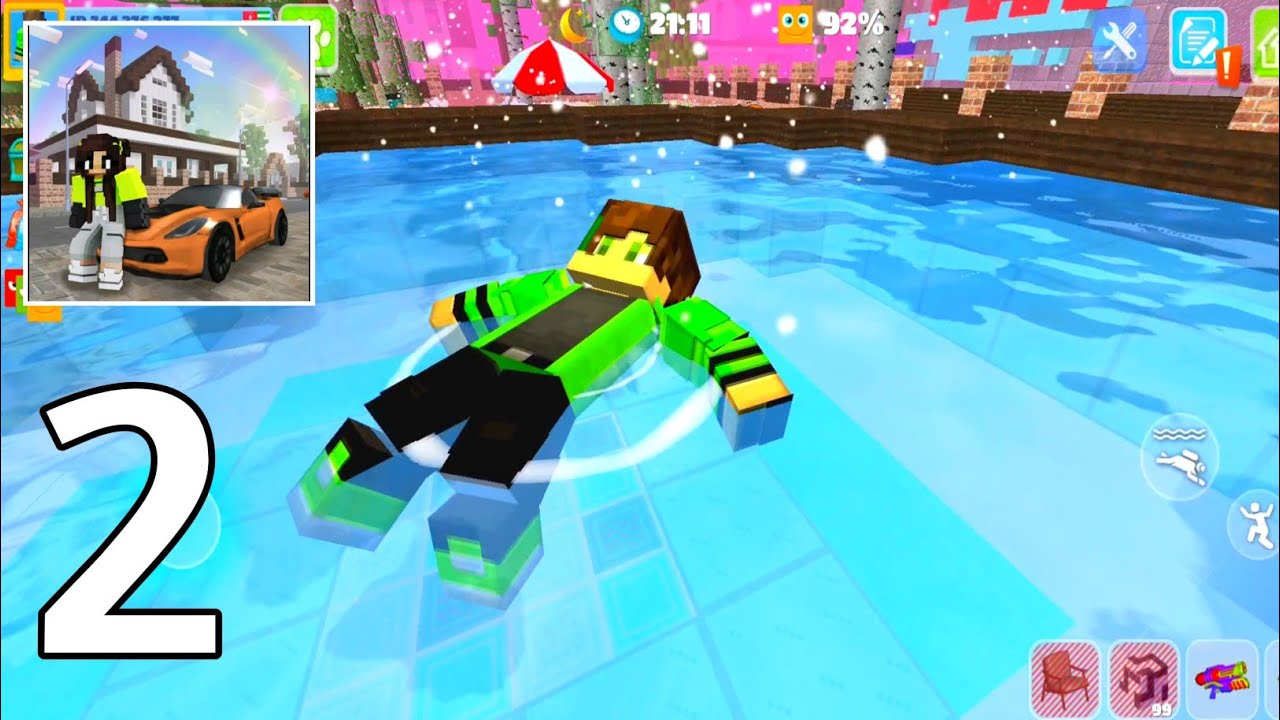 School Party Craft Game | Gameplay Walkthrough - Swim in Swimming Pool ...