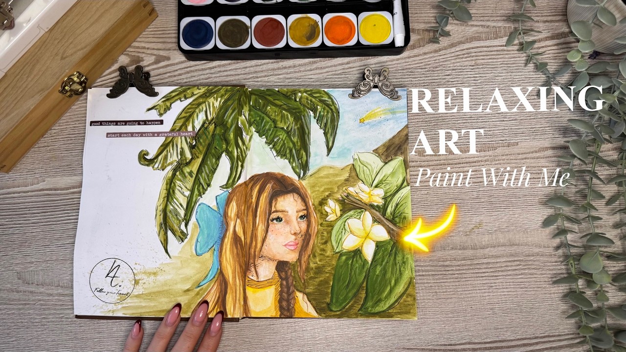 Relaxing Drawing Session for a Stressed Mind 🌤️ 🌱 | Watercolor Painting ...