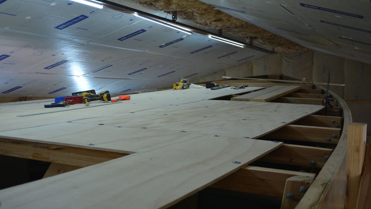 Forward Deck Plywood - Trimming the Stem - Keel Fairing on Starboard ...