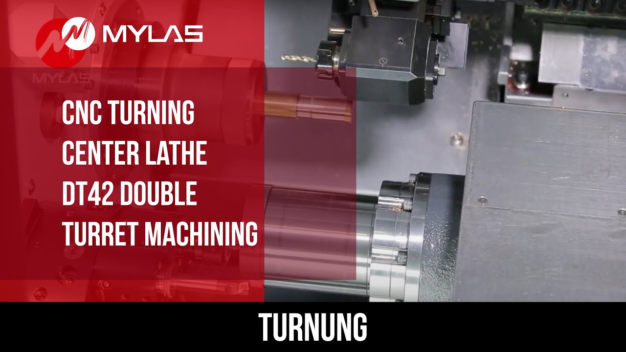 CNC Turning Center Lathe DT42 DOUBLE TURRET Machining - YouTube