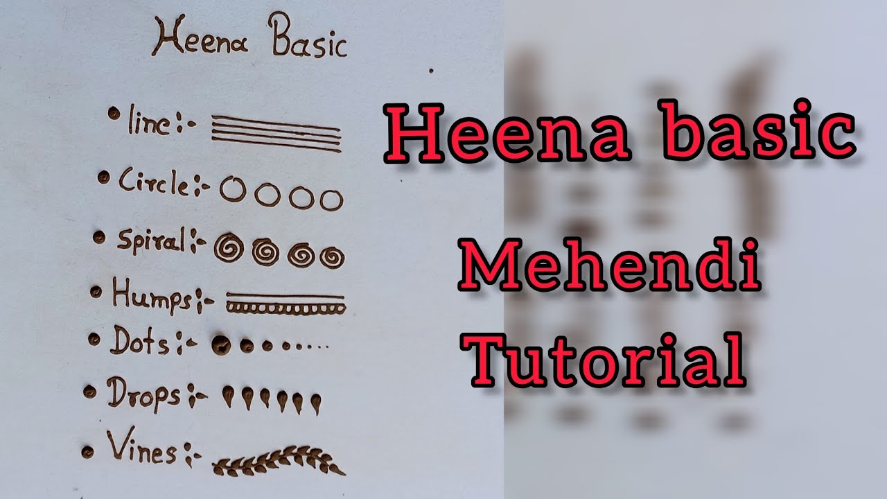 Mehendi artist...heena basic || mehendi tutorial || mehendi class ...