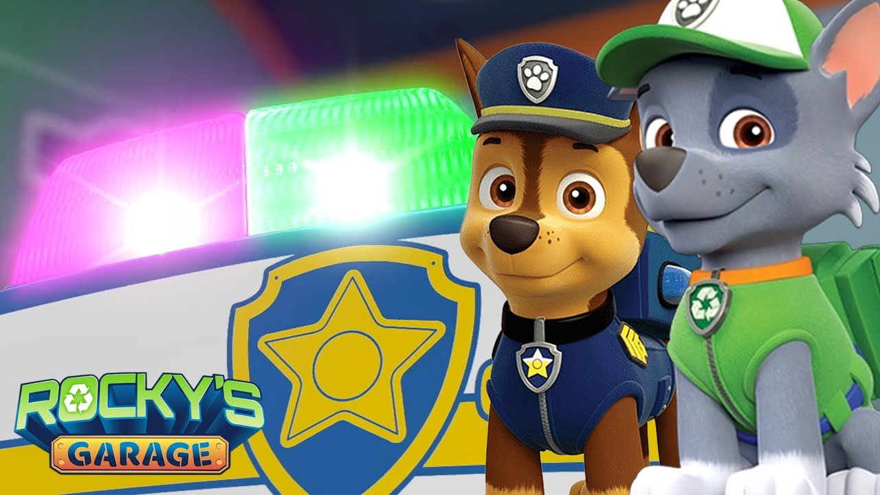 Rocky helps Chase Fix his Light's | Rocky's Garage | PAW Patrol ...