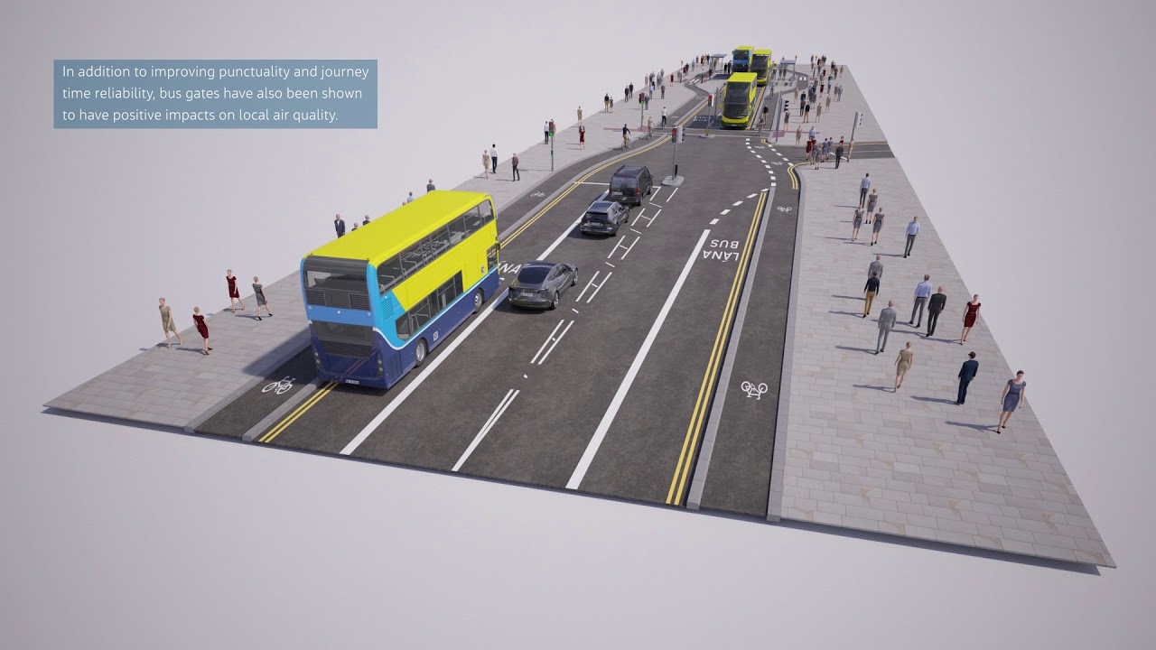 BusConnects Core Bus Corridor Bus Gate Simulation 221020 - YouTube