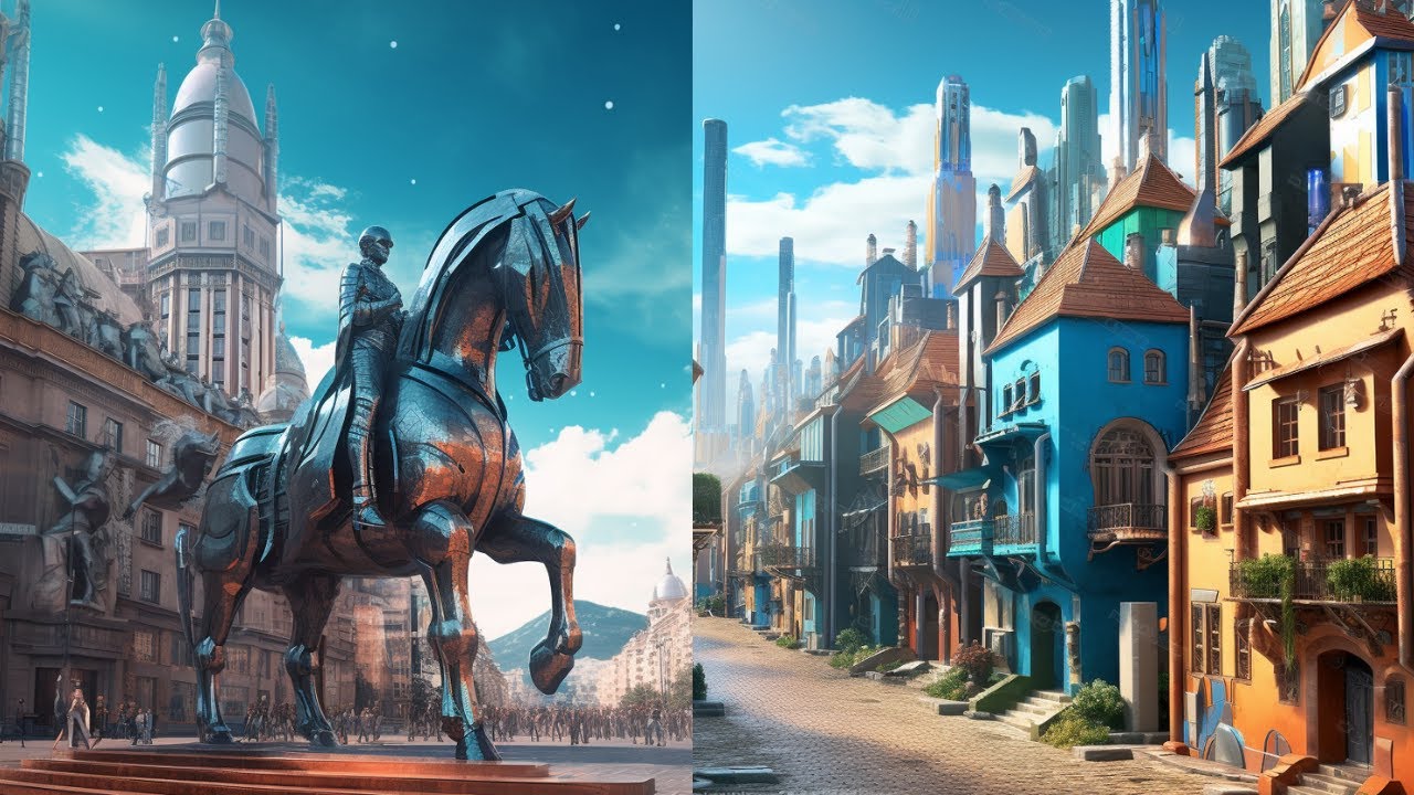 Prague (Czech Republic) as a futuristic city imagined by AI - YouTube