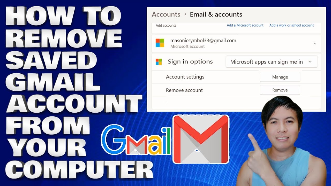 How To Remove Saved Gmail Account From Your Computer - YouTube
