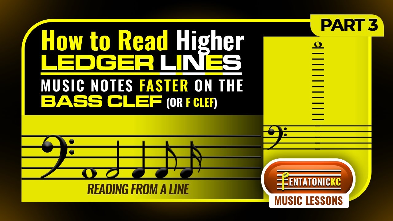 How to read higher ledger lines music notes faster on the Bass Clef or ...