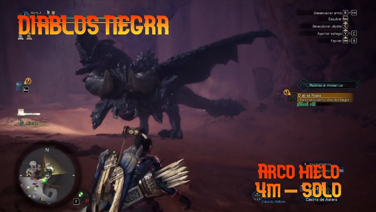 DIABLOS NEGRA – Arco de hielo – 4m solo – Monster Hunter World - YouTube