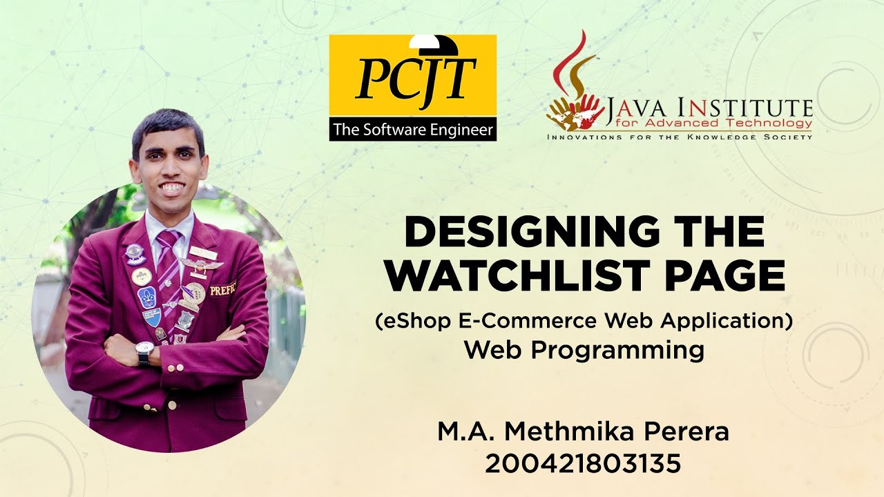 Designing Watchlist Page Task 24 E Shop Web Application Java Institute Youtube