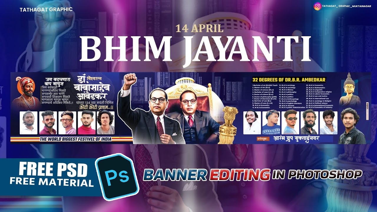 Dr.Babasaheb Ambedkar Jayanti Banner Editing l Babasaheb Ambedkar ...