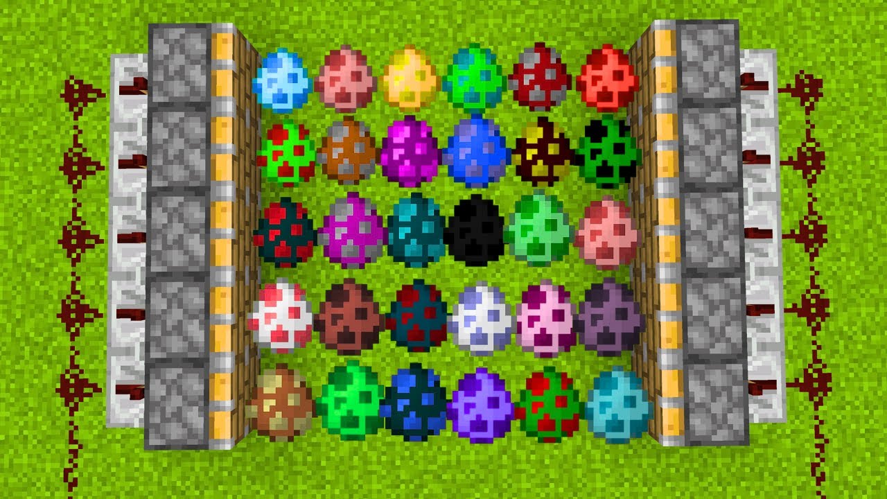 Minecraft all spawn eggs combined - YouTube