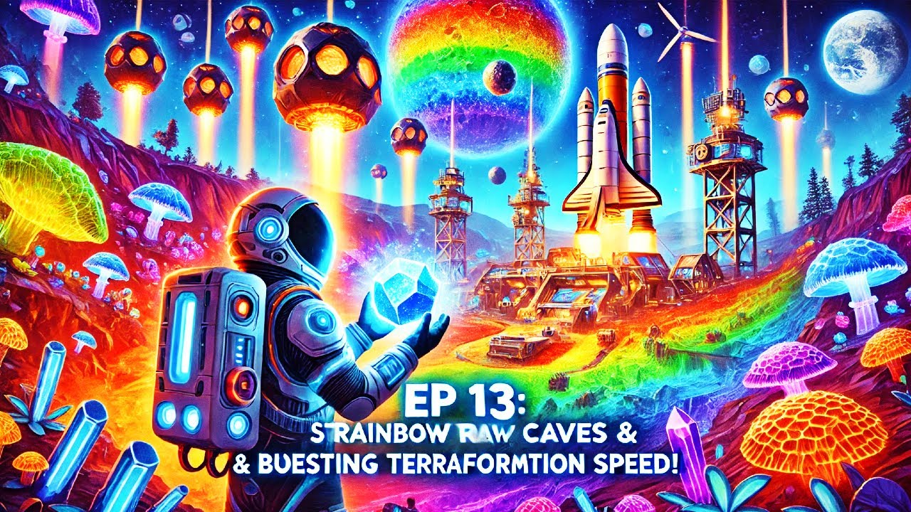 Episode 13 - Rainbow Caves Exploration & Terraforming Speed Boost! 🌍 - YouTube