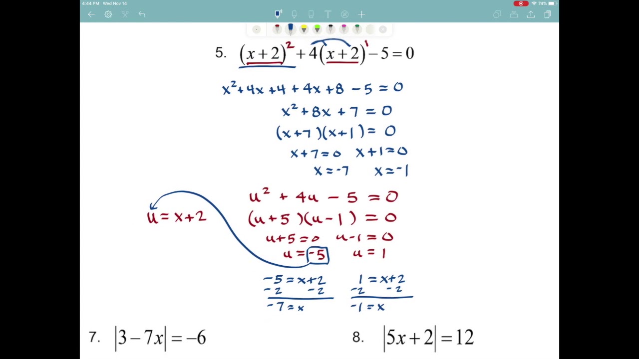 4-1 Notes p2 - Solving Various Types of Equations Part 2 - YouTube