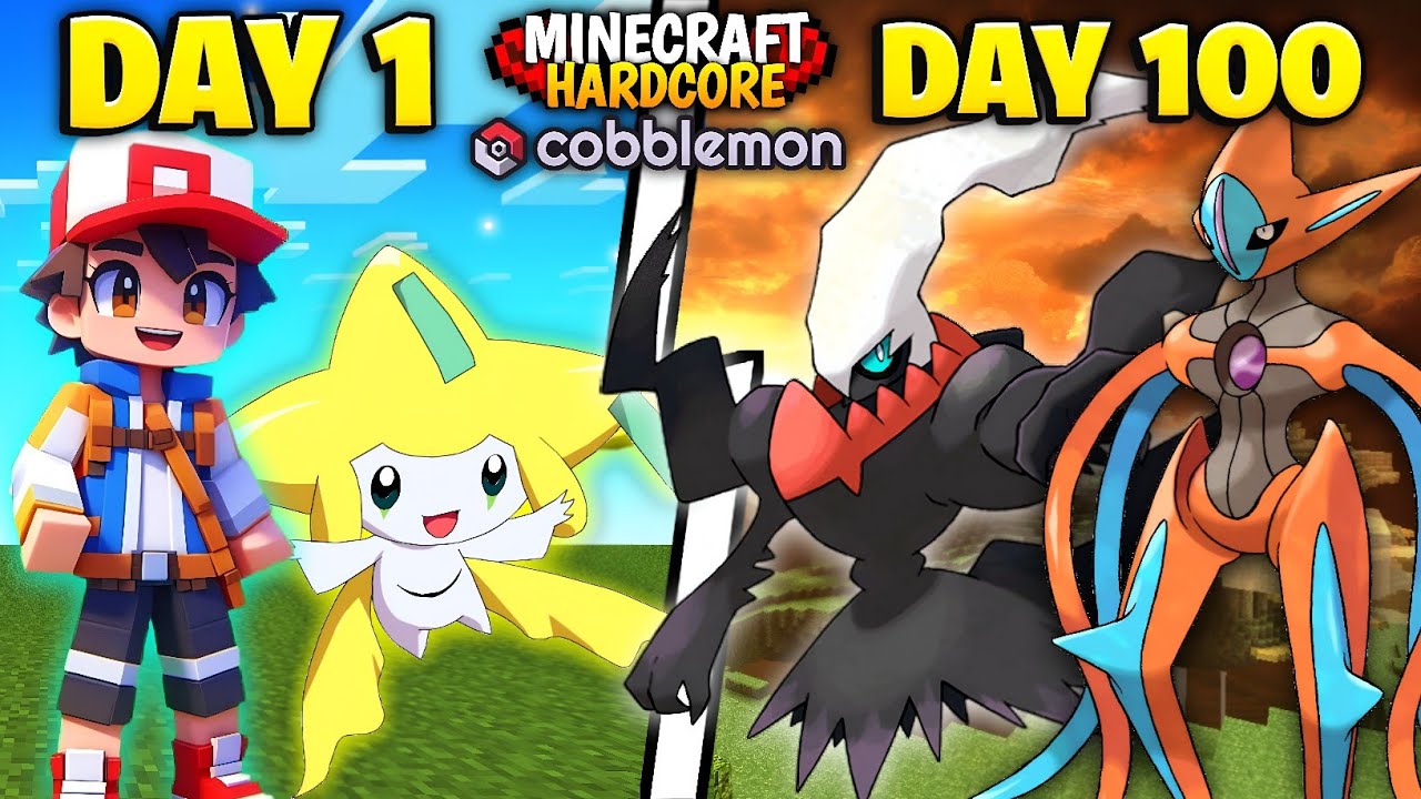 I Spent 100 Days with MYTHICAL POKEMON in Cobblemon - YouTube