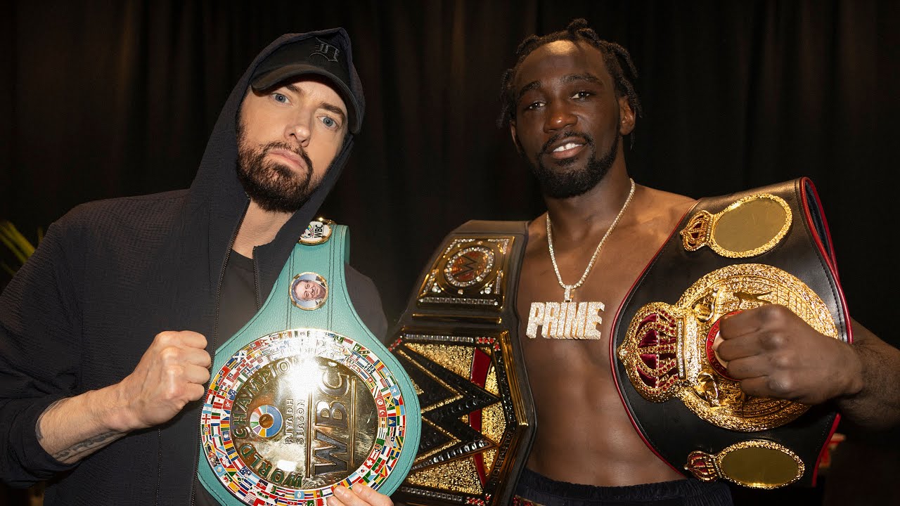 Backstage: Eminem and Terence Crawford Take Photos With Champion Belts ...