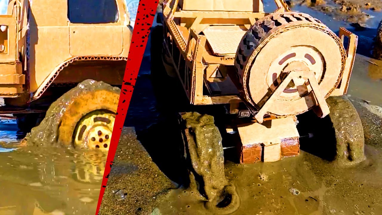 DIY Truck in Action, DIY Cardboard RC Car Model Drives in Mud - YouTube