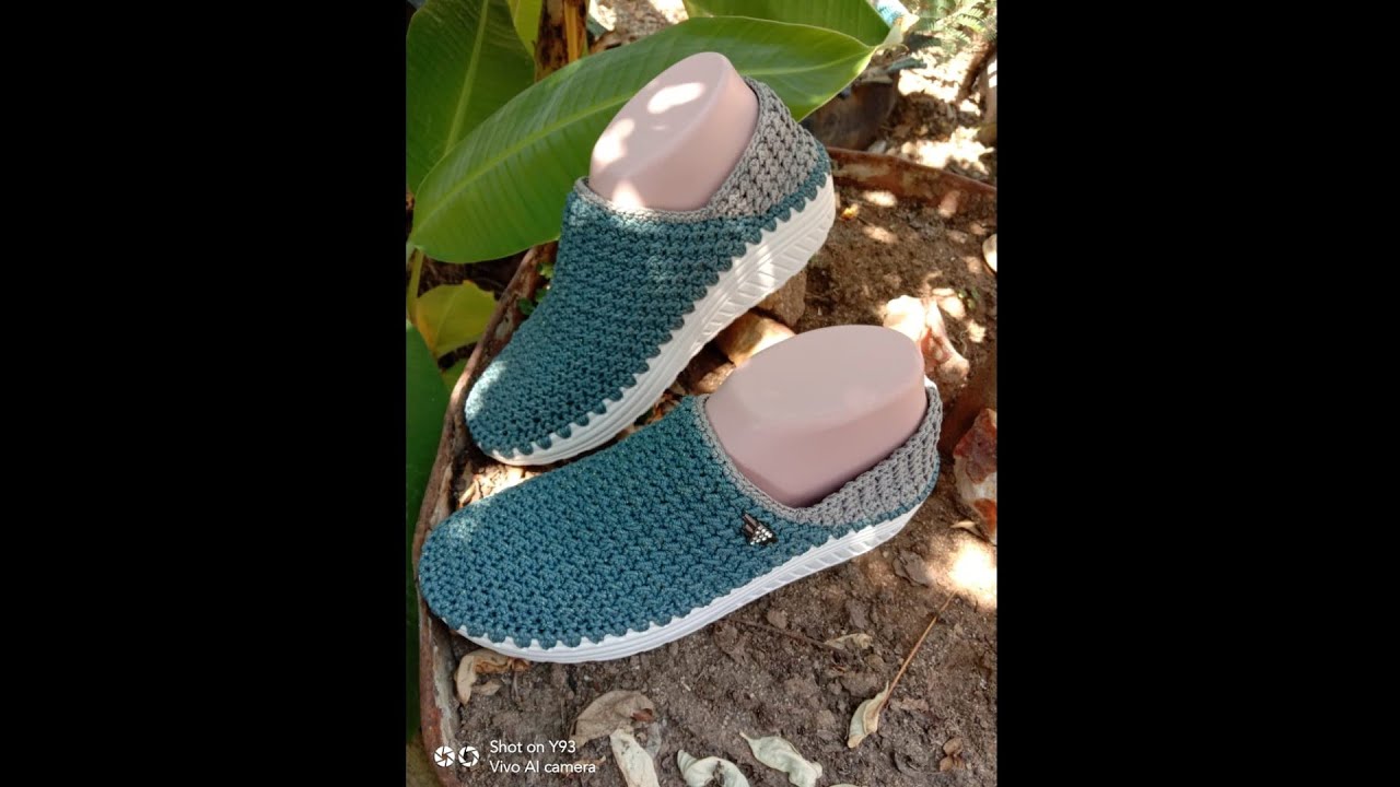 TUTORIAL MEMBUAT SEPATU RAJUT BY ELLY RAJUT BATURAJA - YouTube