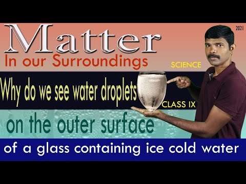 Why do we see water droplets on the outer surface of a glass containing ice cold water|| Class 9 ...