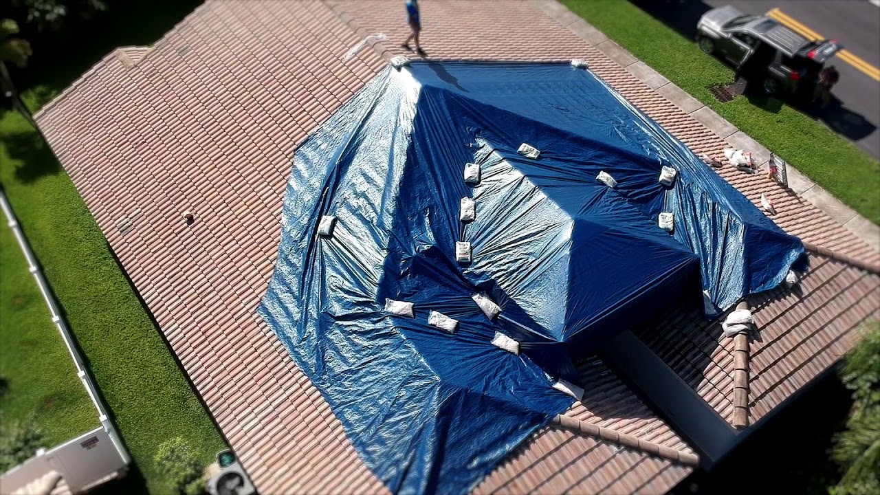 ROOF TARP INSTALLATION - YouTube