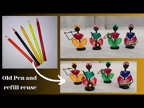 Best Out of waste craft ideas| Pen Refill reuse ideas| Home decor ideas ...