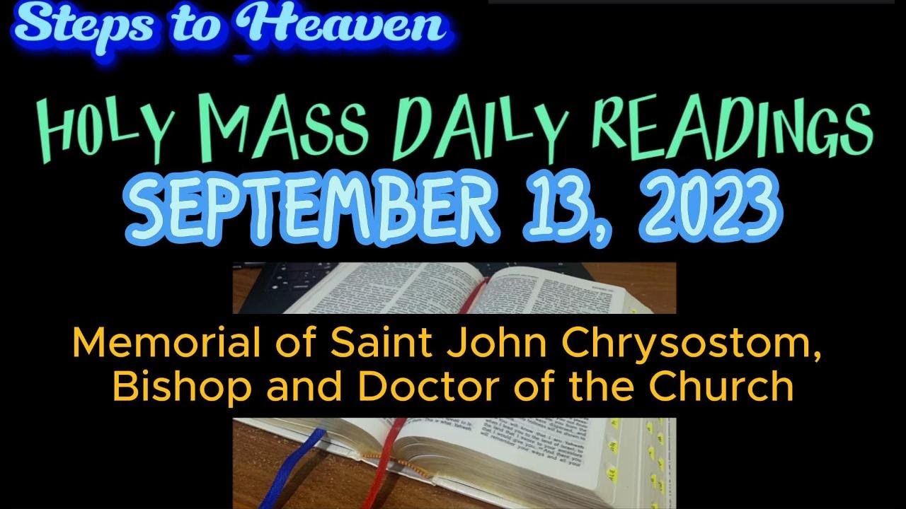 HOLY MASS DAILY READINGS | WEDNESDAY, SEPTEMBER 13, 2023 - YouTube