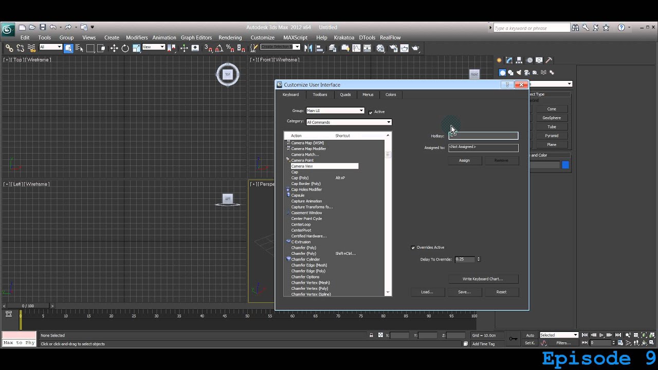 3d Studio Max 108 - Custom Hotkey Changing Keyboard Shortcut - YouTube