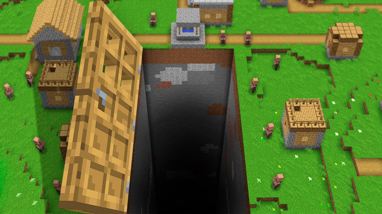 GIANT DOOR IN VILLAGE CHALLENGE! Minecraft NOOB vs PRO! 100% TROLLING ...
