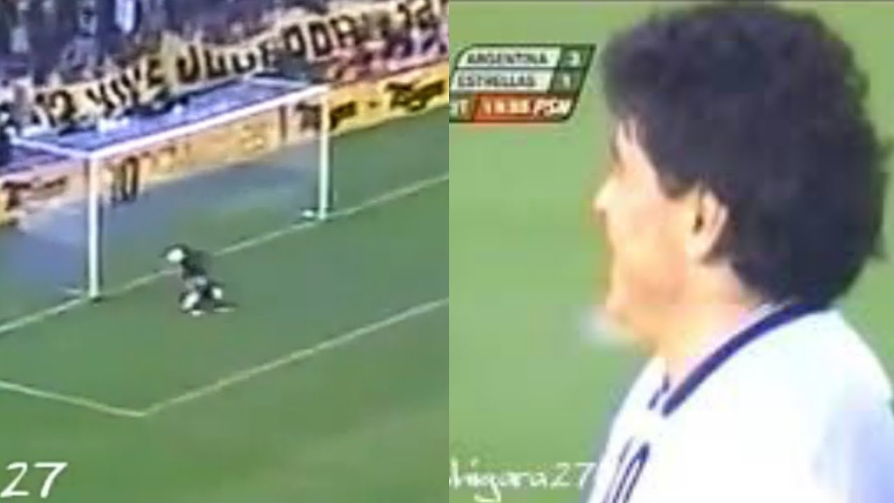 Higuita's Scorpion Kick-Save on Maradona's Shot - YouTube
