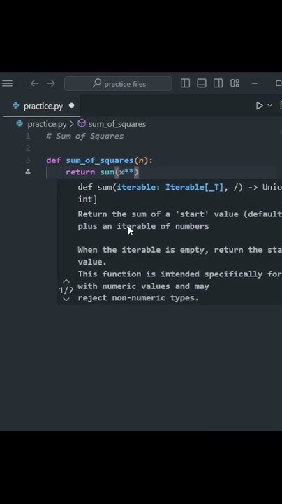 Sum Of Squares Python Pythonprogrammingcodinglearnpython Pythonforbeginners Youtube
