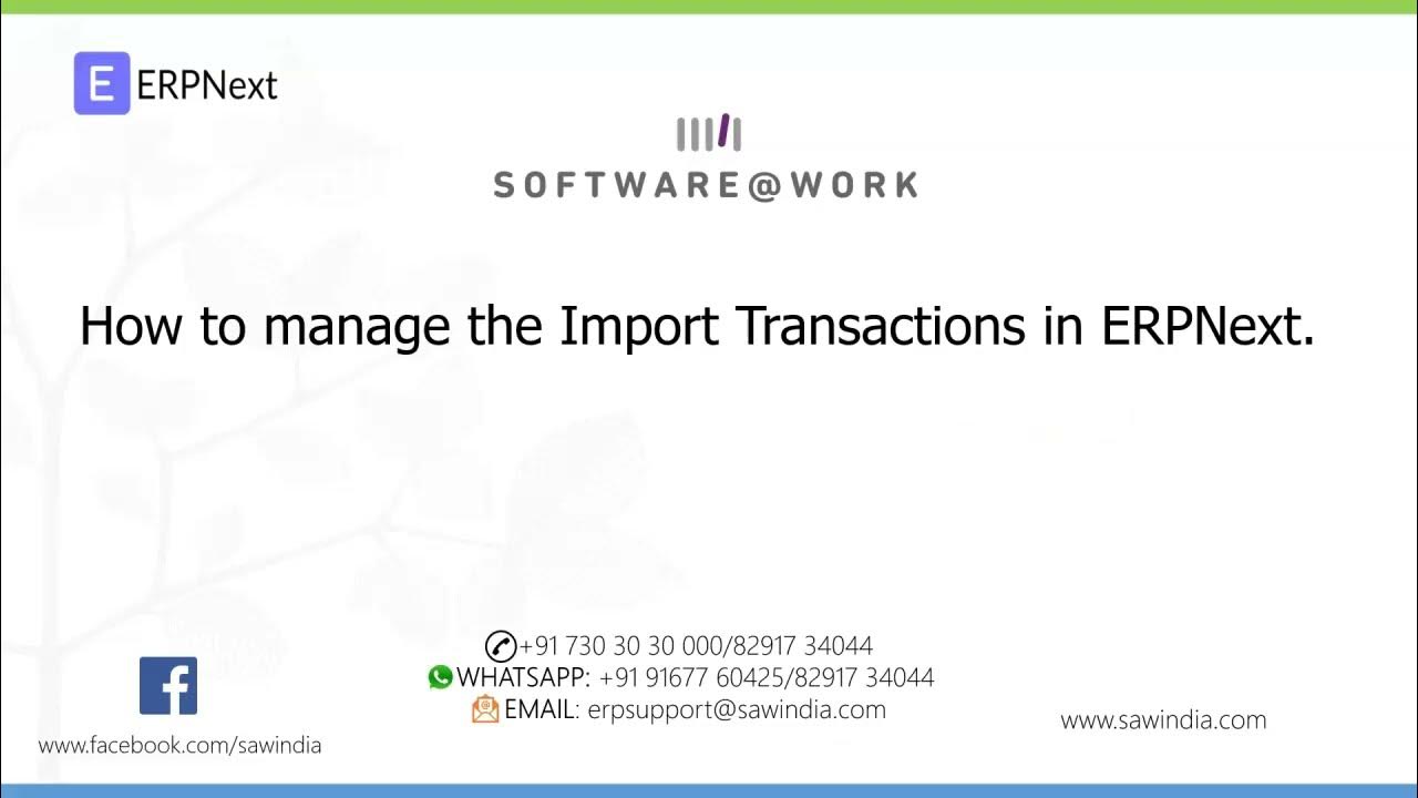 How to Manage Import Transactions in ERPNext - YouTube