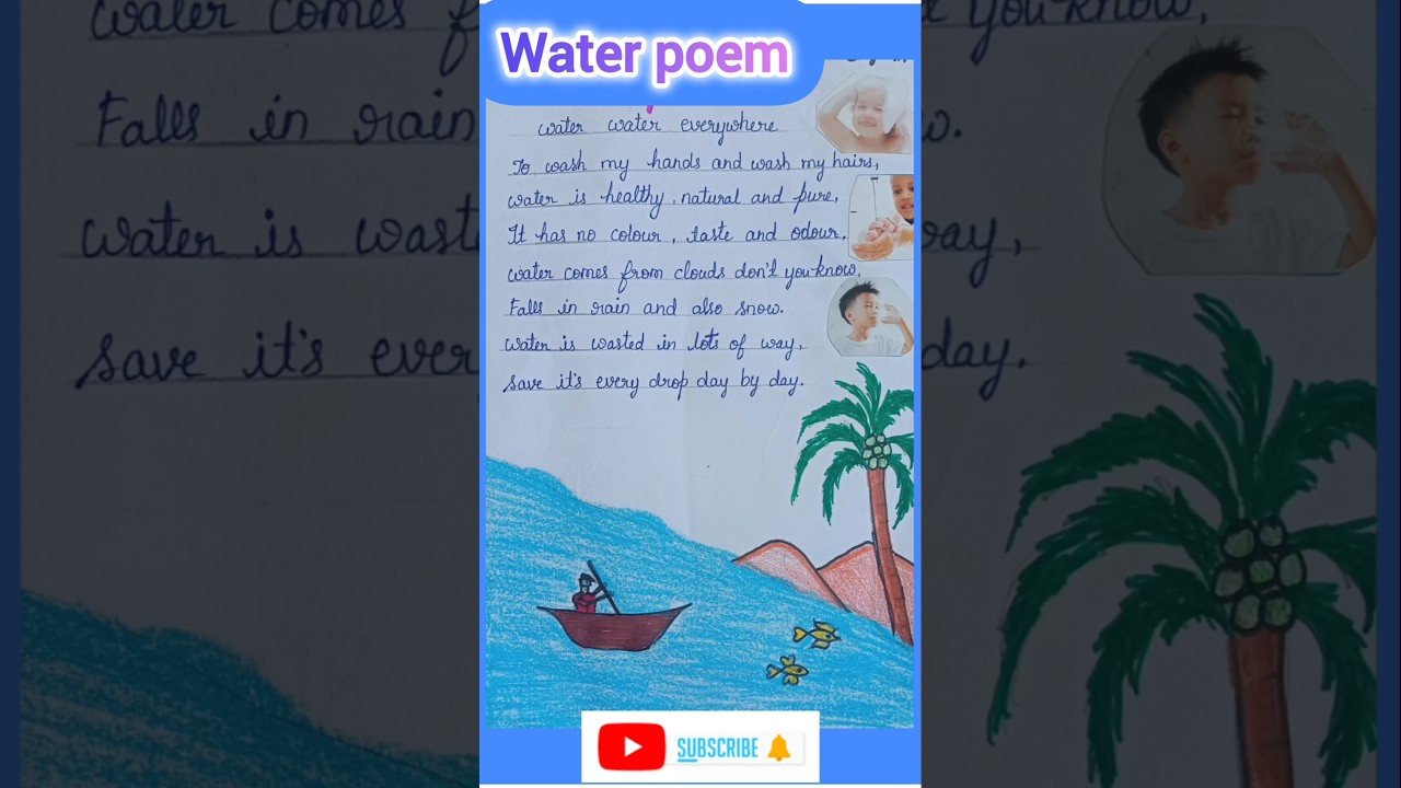 Water poem.. water uses.. water poem for kids.. water project - YouTube