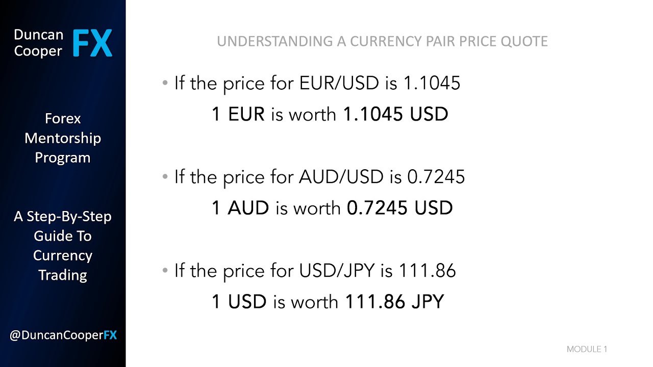Understanding A Currency Pair Price Quote | Forex Trading For Beginners ...