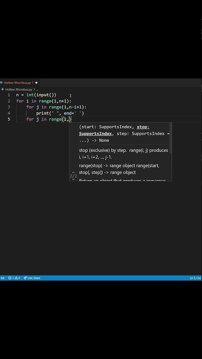 Hollow Rhombus Star Pattern Python Program Python Guy Shorts Youtube
