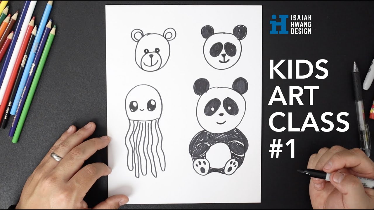 Kids Art Class #1: How to Draw Animals with Simple Shapes - YouTube