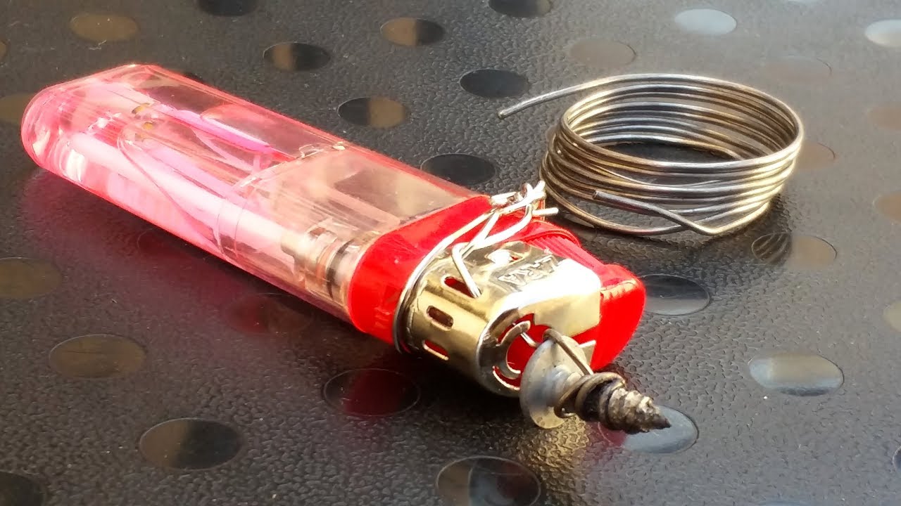 Use Lighter as a Soldering Iron and Lighter - YouTube