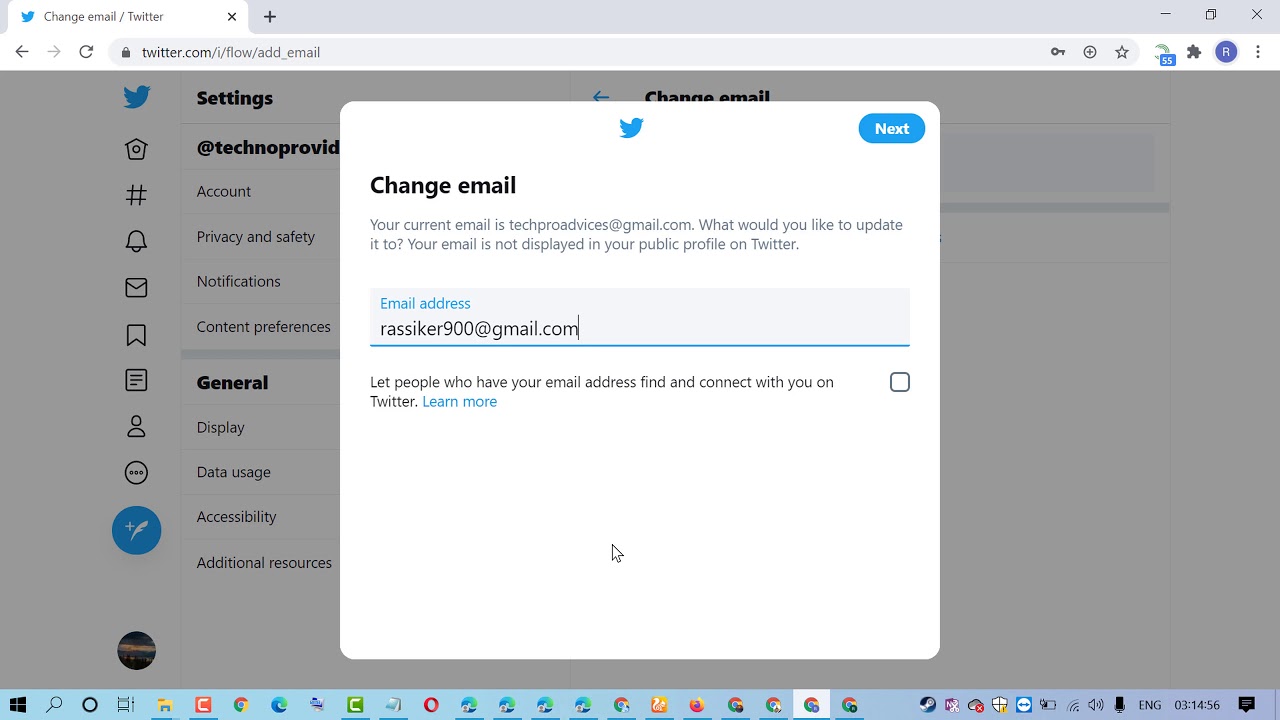 How to change your Twitter email - YouTube