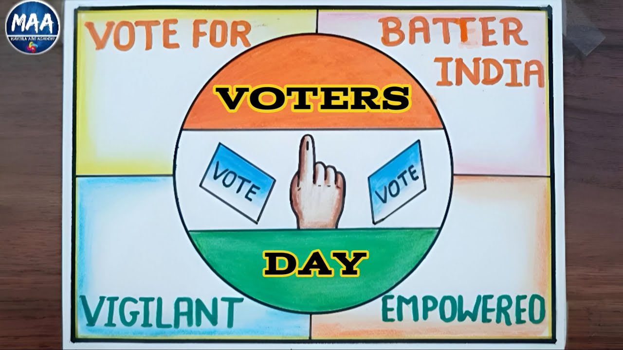 National Voters Day Drawing | मतदाता जागरूकता ड्रॉइंग | Voters Day ...