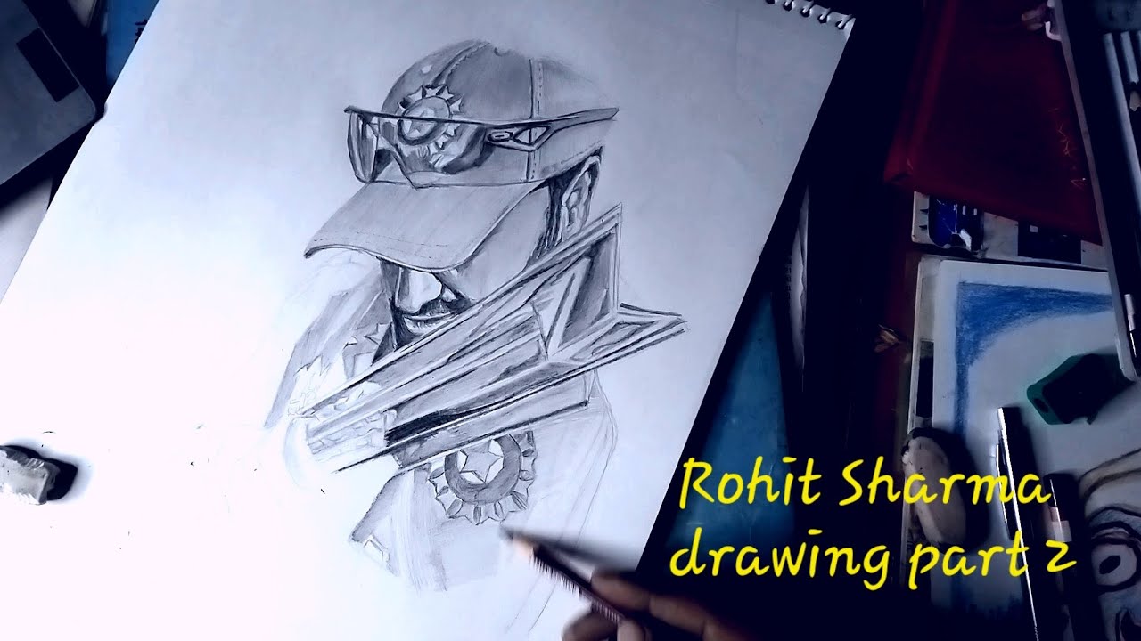 Rohit Sharma with wolcup2024 Drawing tutorial part 2 - YouTube