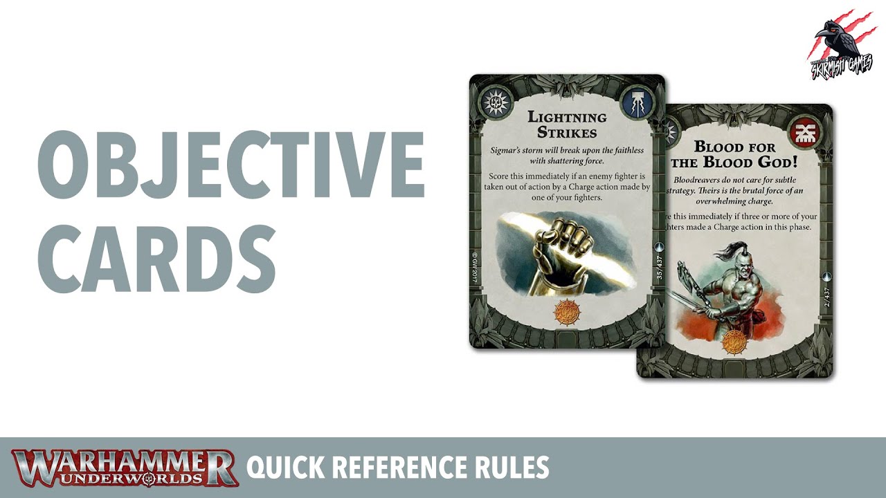 WARHAMMER UNDERWORLDS OBJECTIVE CARDS - How To Play Underworlds Quick Reference Rules Guide # ...