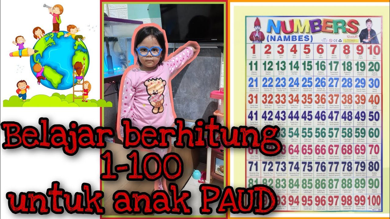 MENGHITUNG ANGKA 1 SAMPAI 100| MENGENAL ANGKA SATU SAMPAI SERATUS ...