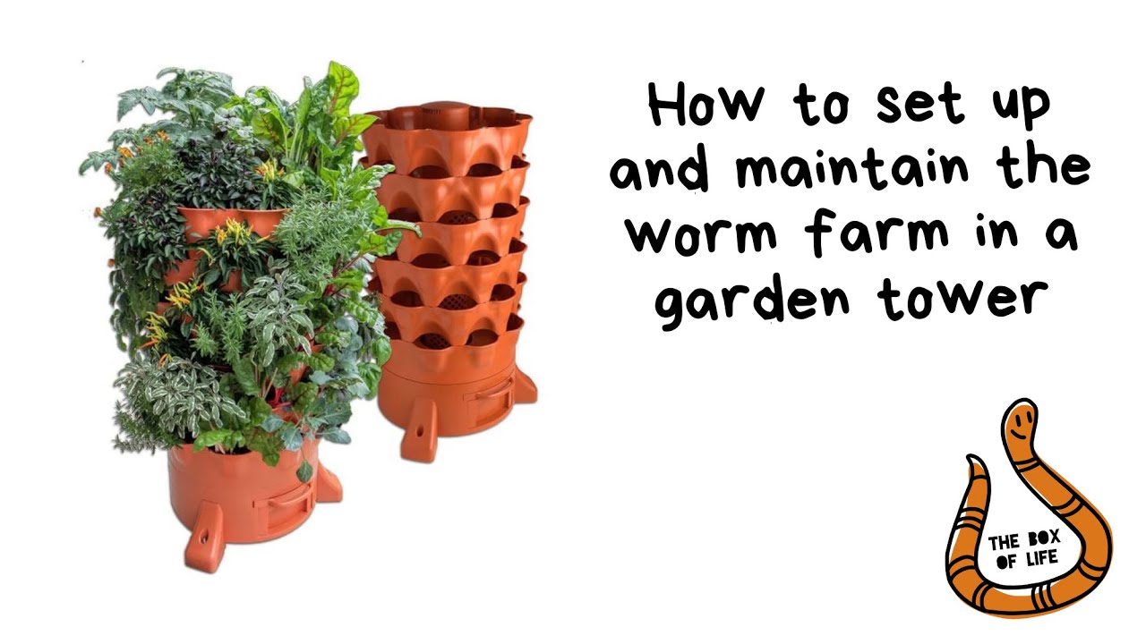 Garden tower vermi-composter setup - YouTube