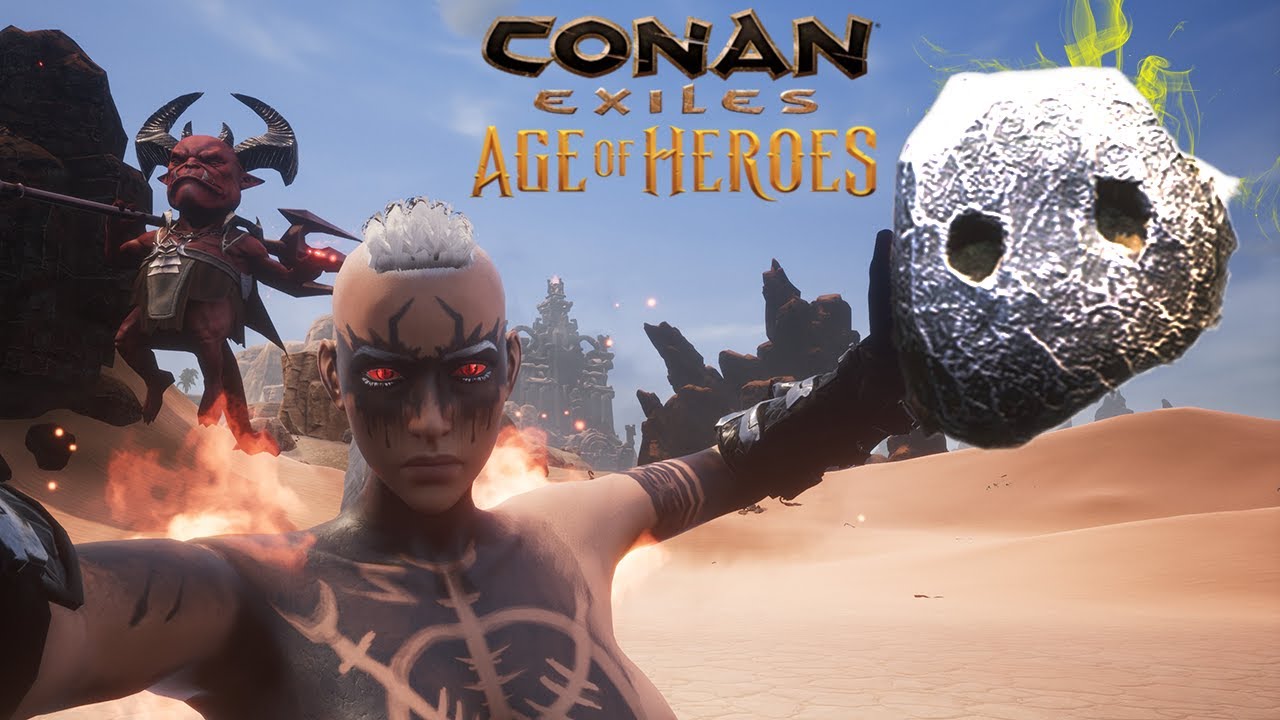 Conan Exiles Age of Heroes Golem Head Leveling Solo - YouTube